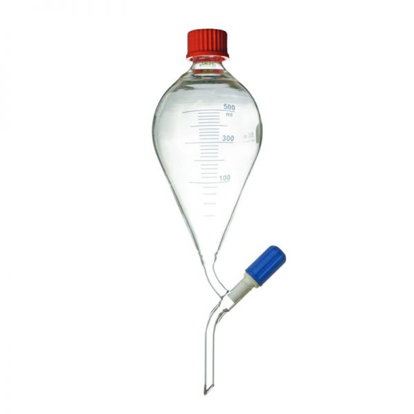 Embudo de separación forma cónica, con tapón de rosca y graduación ...